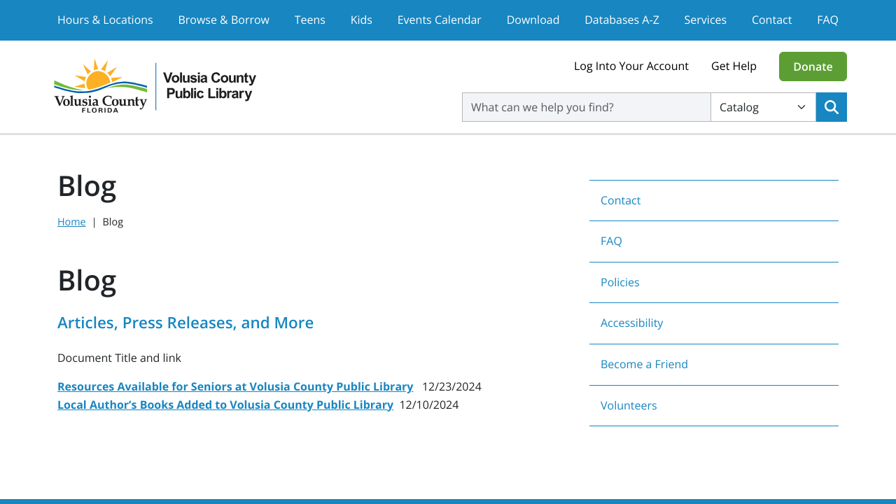 Blog | Volusia County Public Library