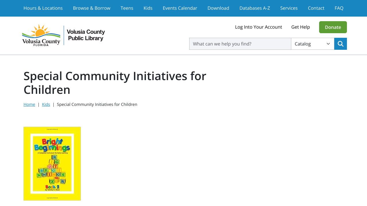 Special Community Initiatives for Children | Volusia County Public Library