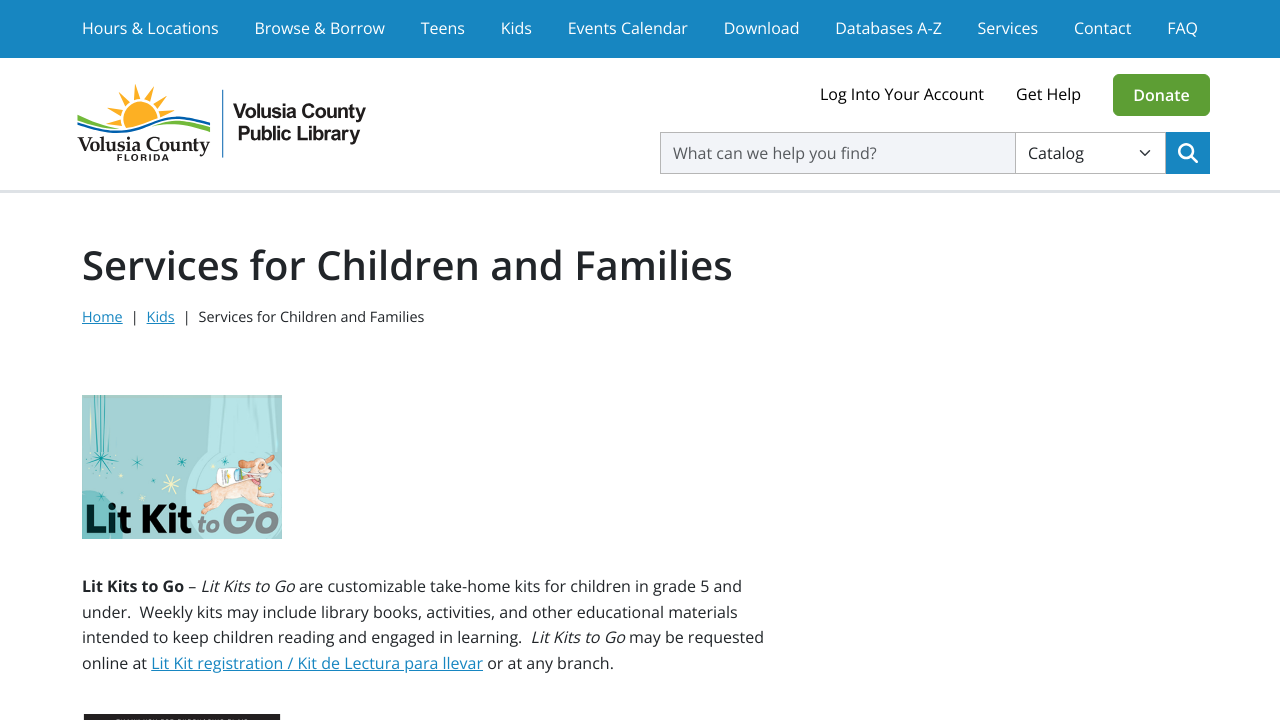 Services for Children and Families | Volusia County Public Library