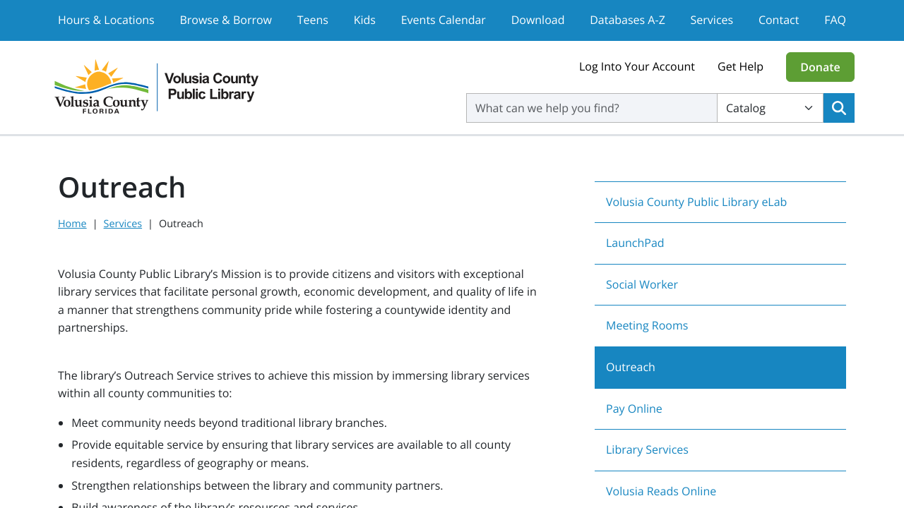 Outreach | Volusia County Public Library